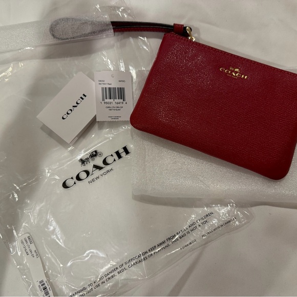 Coach | Bags | Coach Scarlet Red Wristlet | Poshmark